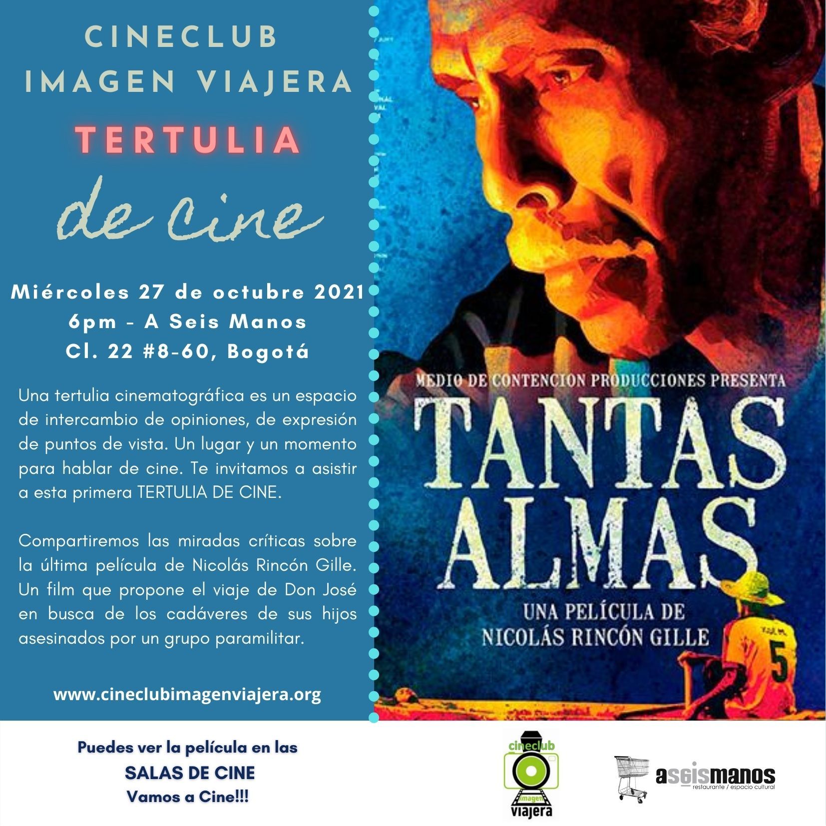 Tertulias de cine! Una nueva propuesta del cineclub. 27/10/2121. 6pm. "TANTAS ALMAS" - cineclub ...
